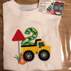 Construction Number 2 Dump Truck Applique A BMB EXCLUSIVE Design - Etsy