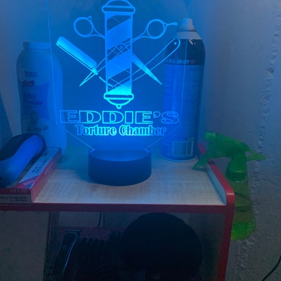 Barber Shop Light up Sign, Personalized Free, LED Night Lamp, With ...