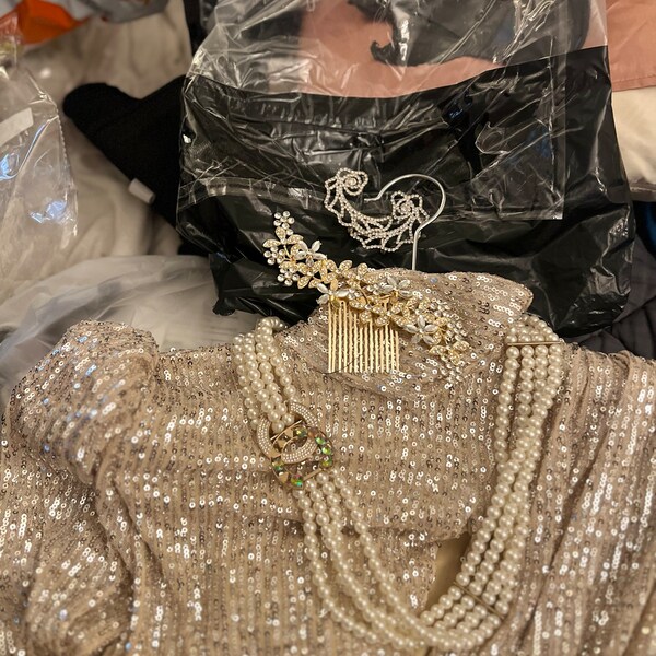 White Sequin Mini Dress, Short Wedding Dress, Women’s Party Dress ...