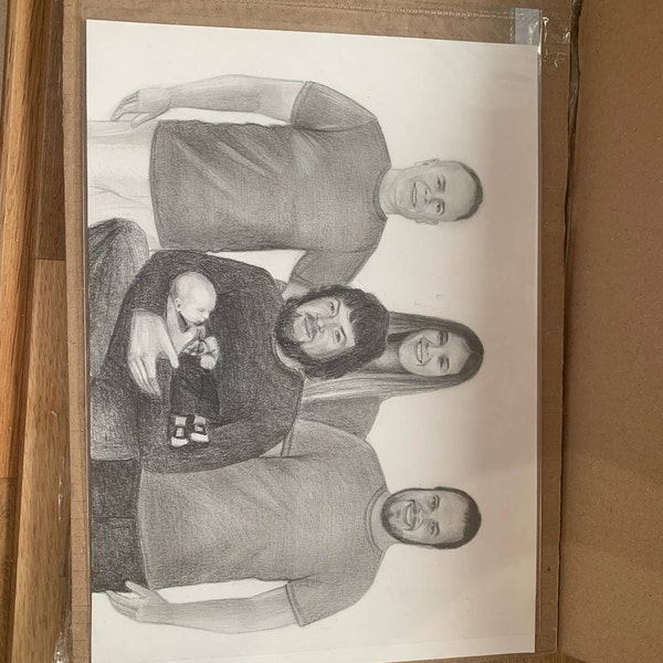 Pencil Portrait From Photo. Custom Gift. Pencil Drawing. Family ...