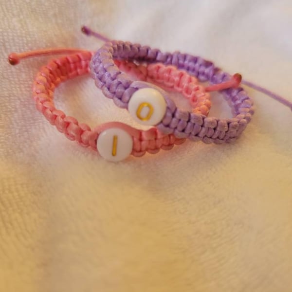 Set of 2 Twin Baby Initial Bracelets, Infant ID Ankle Bracelet for ...