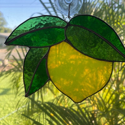 Stained Glass Pattern, Double Lemon Design, Tropical Fruit Glass ...