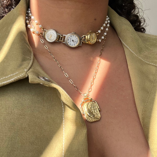 Watch Choker Necklace of Watches Key Compass, Assemblage Eclectic ...