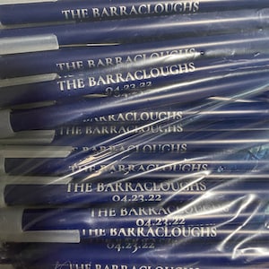 Custom Personalized Clear Stick Pens With Matching Trim & - Etsy