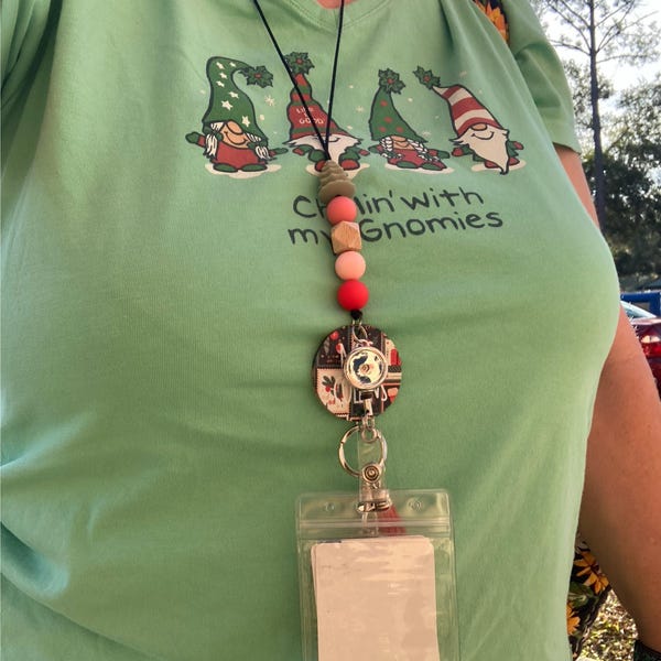 Teacher Subject Lanyard Personalized Lanyard for ID Badge Beaded ...