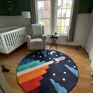 Apollo Nursery Rugrocket Playmat for Kid Roomspace Toddler Round ...