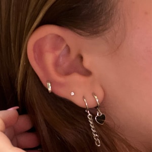 Everyday Gold Hoops Straight Post Barbell Hoops Everyday - Etsy