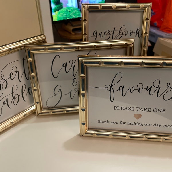 Set of 20 Calligraphy Name Tags - Simple Black and White Personalised ...