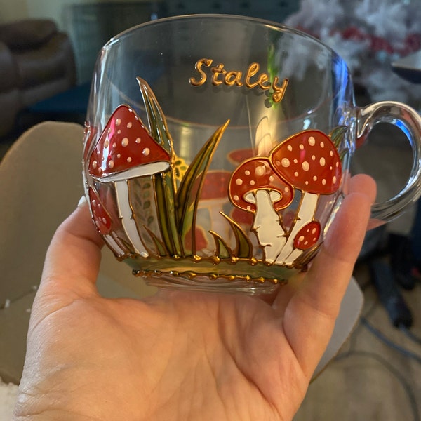 Handmade Toadstool Mug: Personalized Mushroom Tea Cup, Mycologist Gift ...