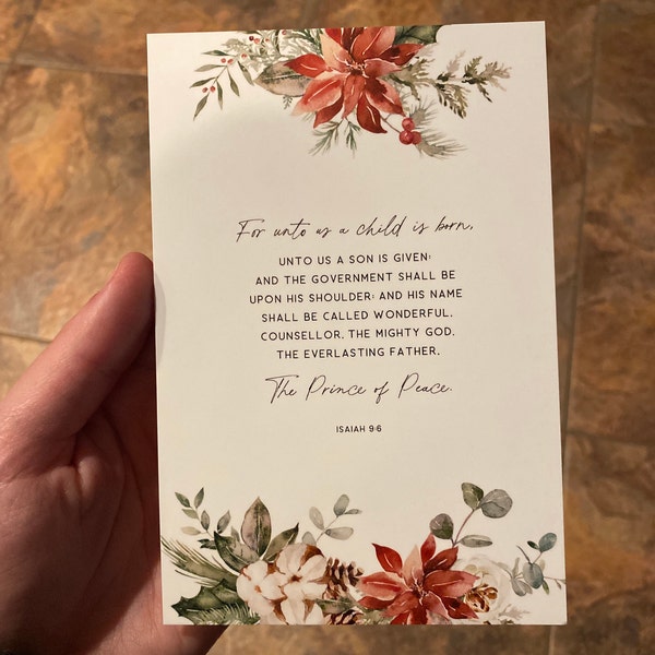 Isaiah 9:6 Christmas Scripture Wall Art KJV Bible Verse Wall Art ...