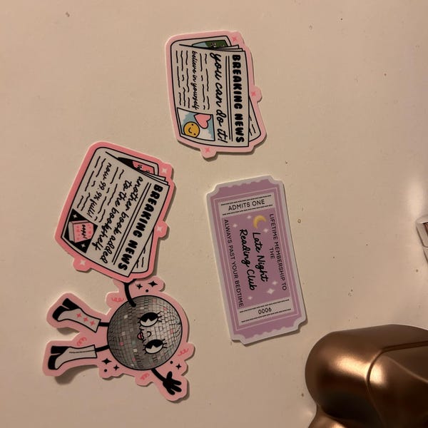 Late Night Reading Club Book Lover Reading Gift Admittance Ticket Matte ...