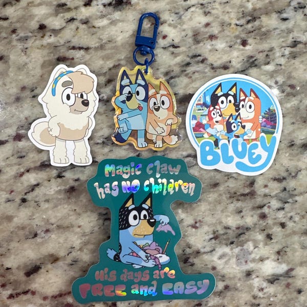 Bluey and Bingo Car Sticker, Kids on Board, Reflective Decal for Car ...