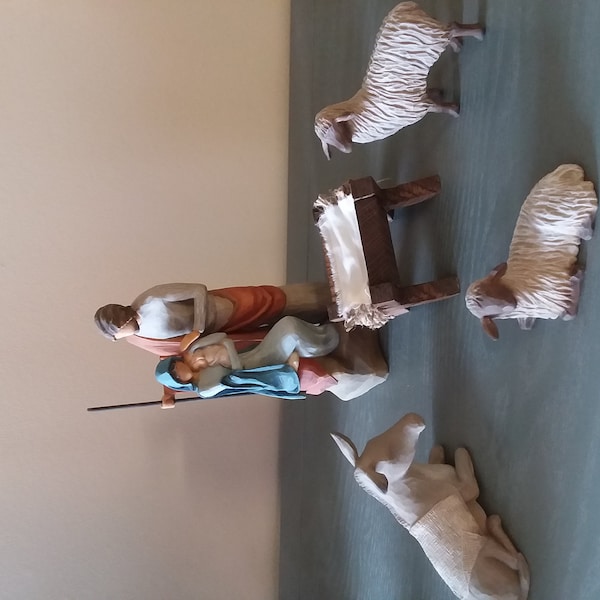 Nativity Manger /cradle for Willow Tree Nativity Wood Manger for Willow ...