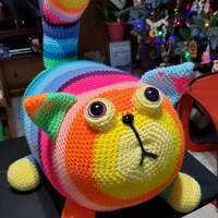 Handmade Crochet Fat Cat Plush Toy - Adorable Amigurumi Kawaii Chubby ...