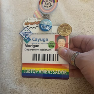 Custom Badge Buddy Plastic Card Color and Text Customizable - Etsy