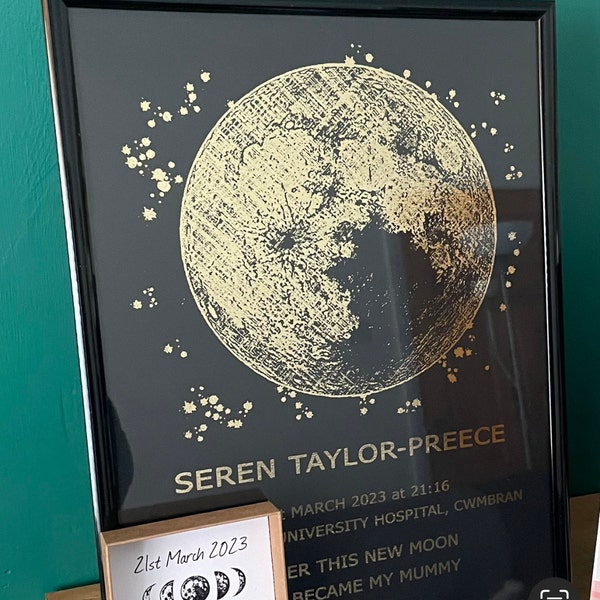 Personalized Moon Phase Print Custom Lunar Phase Poster Day You Were ...