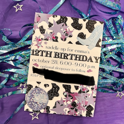 Boot Scootin Birthday Party Invitation, Disco Cowgirl Birthday, Cowgirl ...