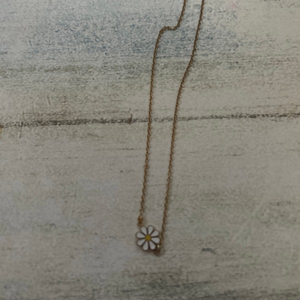 Flower Necklace, Tiny Flower Necklace, White Flower Necklace, Gifts for ...