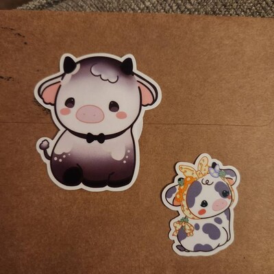 Ice Cream Cow Sticker Set, Kawaii Flavor Cow Vinyl Stickers ...