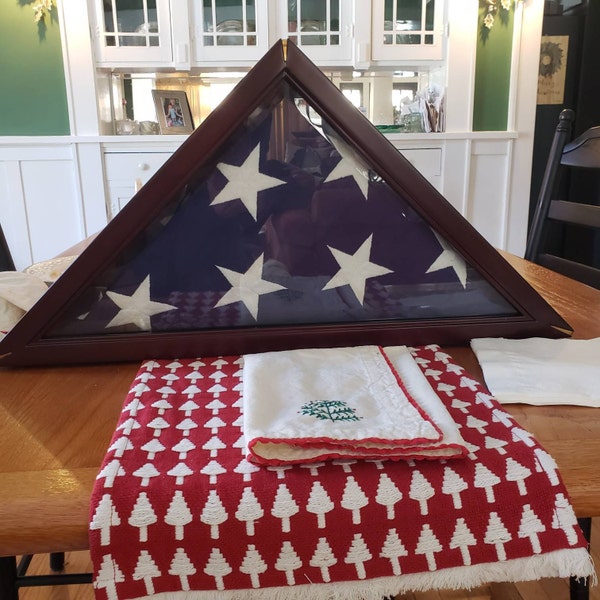 Honors Flag Display Case for 5x9' Memorial / Burial / Funeral Shelf Box ...