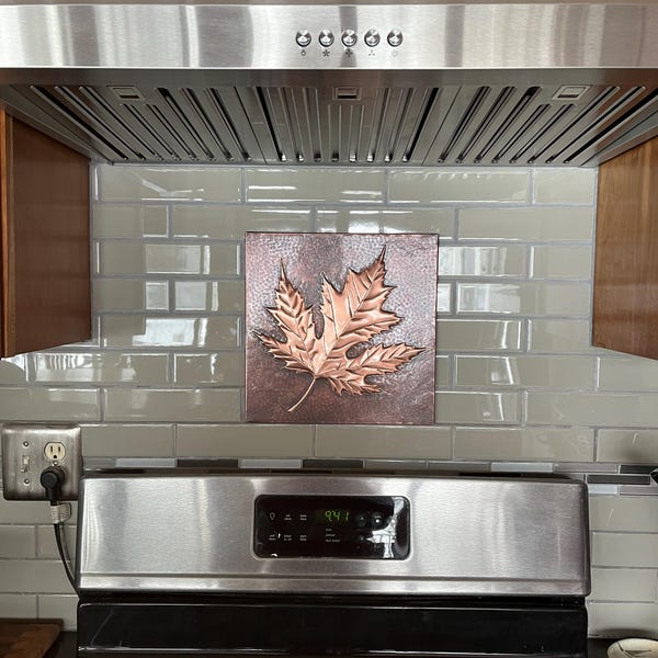 Copper Kitchen Backsplash Tile Mural, Birds on Tree Branches With ...