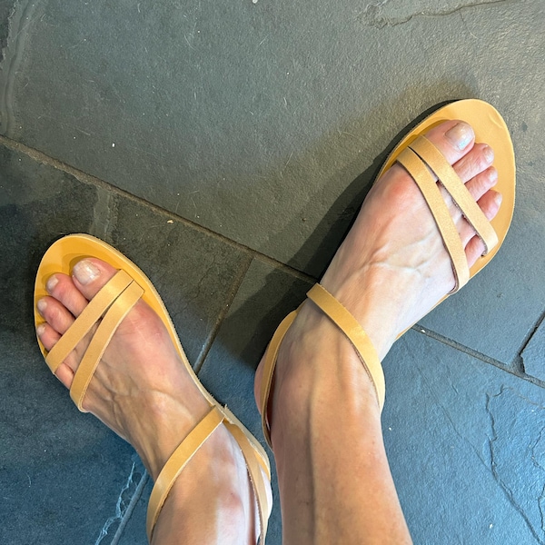 Braune Ledersandalen griechisch, Gladiator Sandalen, Sommerschuhe, Made ...