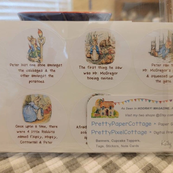 Peter Rabbit, Storybook Stickers, Baby Shower, Birthday, Party Favor ...