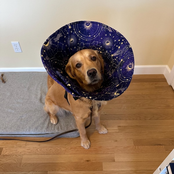 Fabric Dog Cone, Taupe & Black Plaid, Comfortable Soft Medical Cone for ...