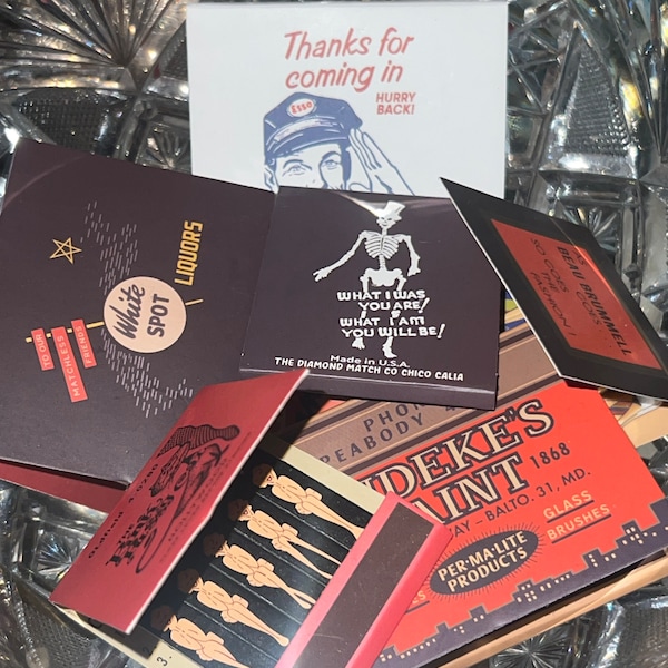 Pack of 10 Vintage Style Matchbooks With Print on Matches - 10 Unique ...