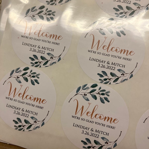 Wedding Welcome Stickers Welcome Bag Label Welcome Box Label Hotel Gift ...