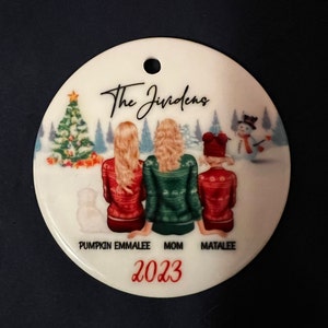 Custom Family Ornament, Family With Kids, Custom Christmas Ornament ...
