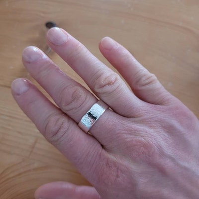 Hidden Message Ring Personalized Ring, Hammered Ring, Sterling Silver ...