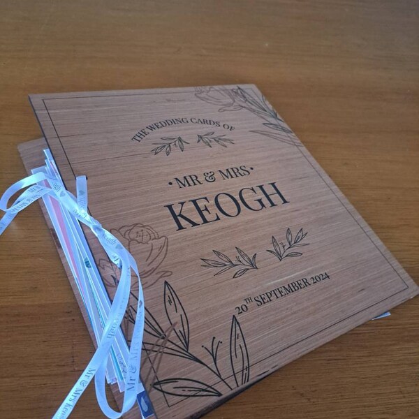 Floral Wedding Card Book Wedding Card Keepsake Personalised Wedding ...