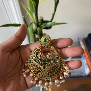 Isha Natural Pearl Pendant and Jhumka Set , Hyderabadi Jewelry , Nizami ...