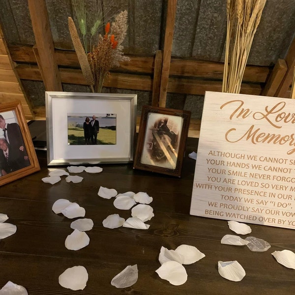 In Loving Memory 10x10 12x12, 15x15, 20x20, 25x25, 30x30 Engraved Wood ...