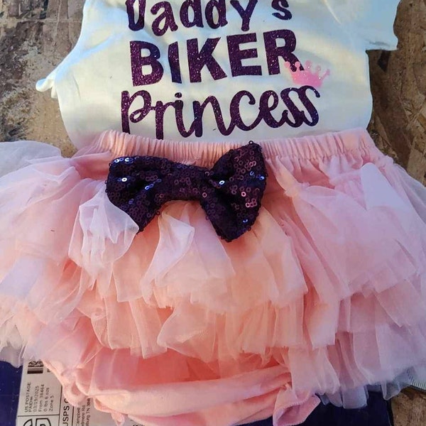 Baby Girl Biker Outfit, Baby Girl Motorcycle Outfit, Daddy’s Biker Babe ...