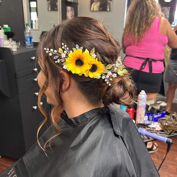 Sunflower Bridal Headpiece Sunflower Hair Comb Sunflower Headband ...