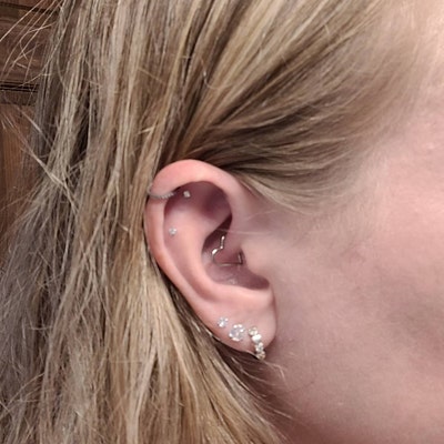 Angel Wings Piercing single Mix Marquise Cz Piercing, 925 Sterling ...