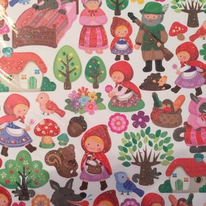 Red Riding Hood Sticker Little Red Riding Hood Glitter | Etsy