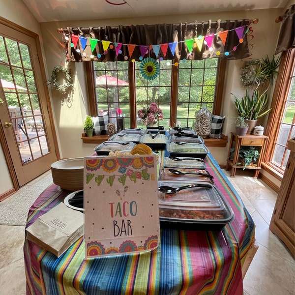 Taco Bar Party Sign Fiesta Party Sign Fiesta Food Station Sign Fiesta ...