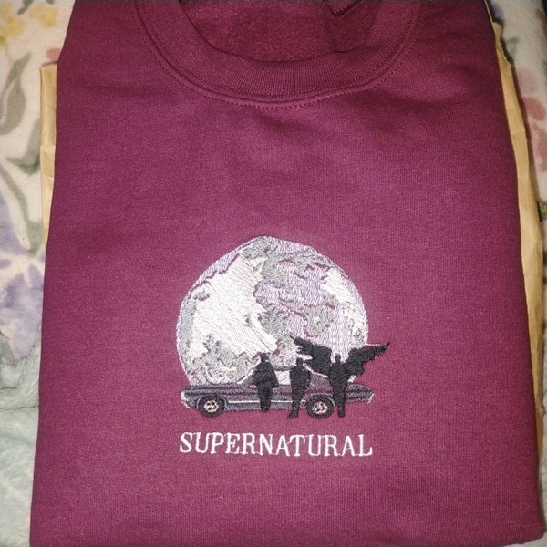 Castiel's Handprint - Dean Supernatural - Embroidered Crewneck ...