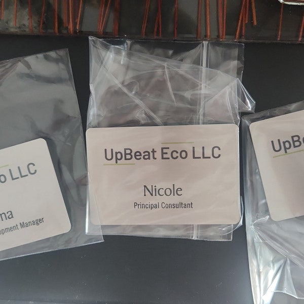 Metal Wearable Magnetic Name Tags for Business or Work - Brushed Gold ...
