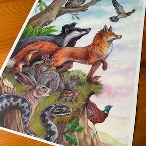 A4 Print 'three Tailed Lotus Fox' - Etsy
