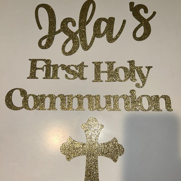 First Holy Communion Sign With Custom Name, Laser Cut for Backdrop ...
