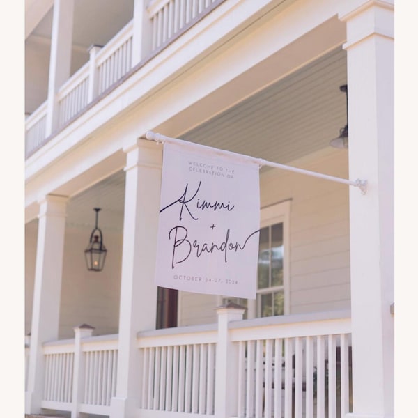 Custom Wedding Flag | Customized Names and Dates | Chic and Elegant ...