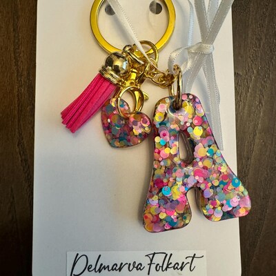 Custom Purple Flower Resin Keychain, Personalized Pressed Dried Floral ...