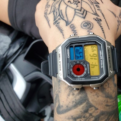 Custom Silver Casio World Time Watch With Color Screen Mod pick Your ...