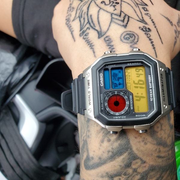 Custom Silver Casio World Time Watch With Color Screen Mod (pick Your ...