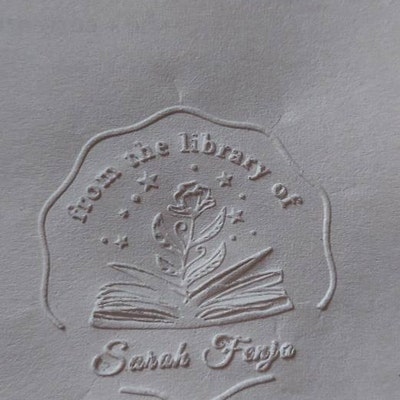 Book Embossing Custom With Your Name, Flower Gardener Library Embossing ...