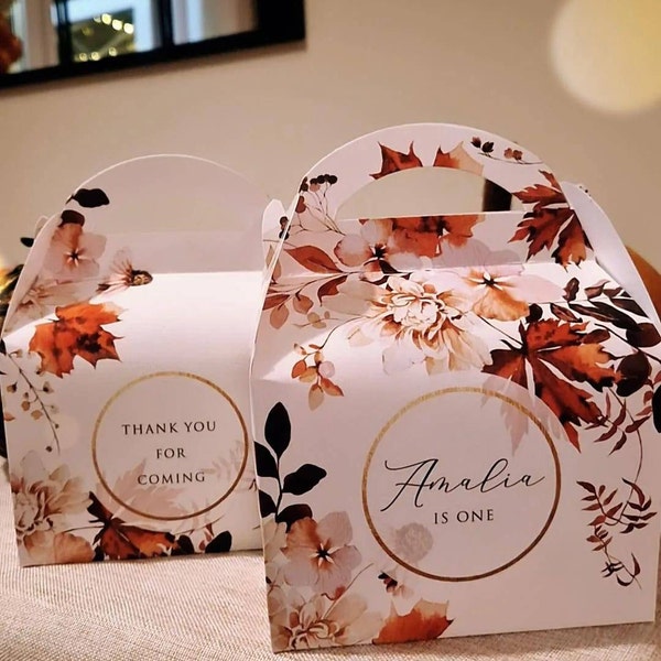 Personalised Fall Autumn Foliage Wedding Favour Boxes Hen Party Bridal ...